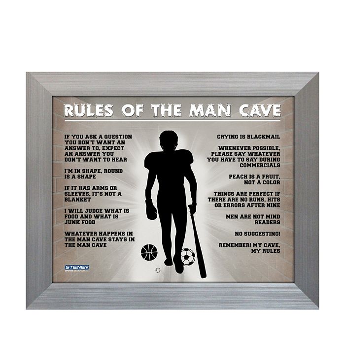 Steiner Sports Man Cave Rules Original 11 x 14" Framed Photograph ...