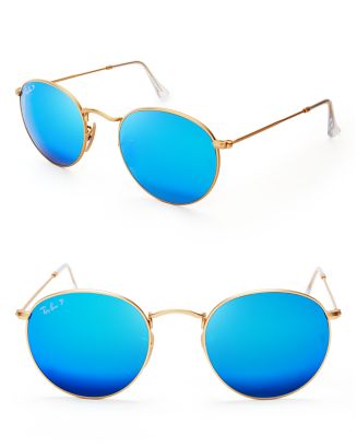 Ray-Ban Unisex Round Mirrored Polarized Sunglasses, 50mm | Bloomingdale's