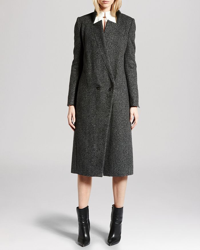 HALSTON HERITAGE HALSTON Coat - Tweed Cutaway Front | Bloomingdale's