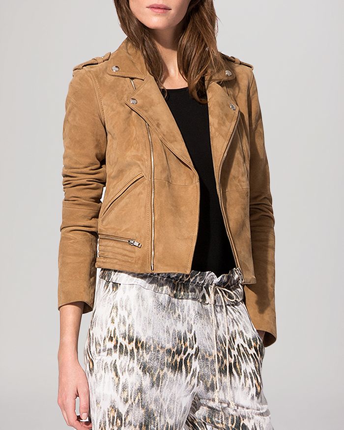 Maje Jacket - Basalta Suede Moto | Bloomingdale's