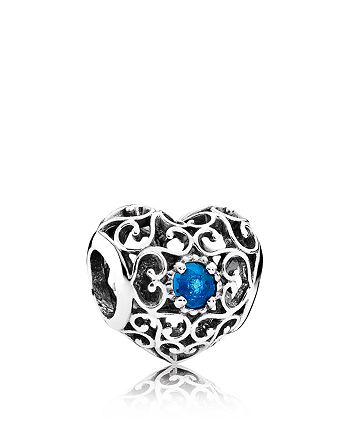 Pandora Charm - Sterling Silver & Crystal December Signature Heart ...