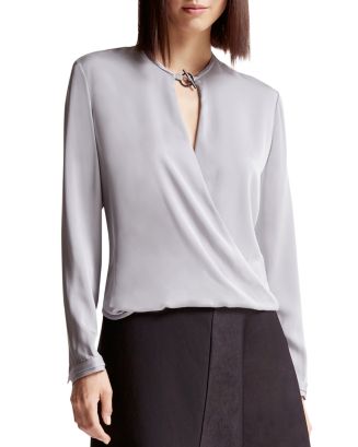 HALSTON HERITAGE HALSTON Draped Keyhole Top | Bloomingdale's