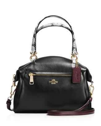 COACH Prairie Satchel in Colorblock Exotic Embossed Leather ...