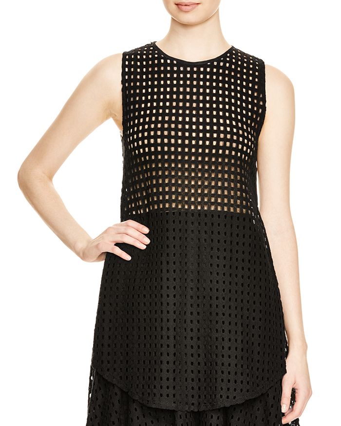 BCBGeneration Sheer Mesh Tunic Top | Bloomingdale's