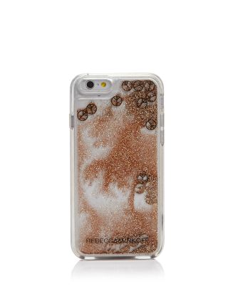 Rebecca Minkoff Liquid Glitter Peace Sign iPhone 7 Case | Bloomingdale's