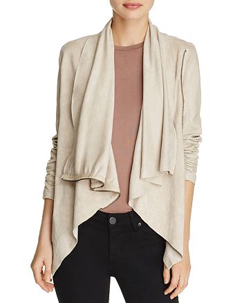 BLANKNYC Faux Suede Drape Front Jacket | Bloomingdale's