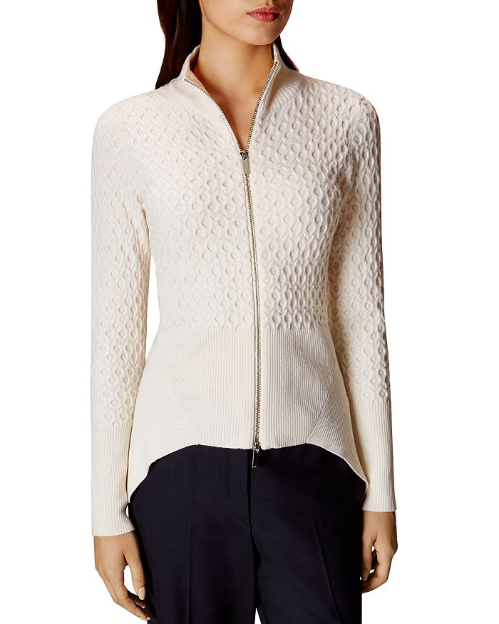 KAREN MILLEN Alpine Zip-Front Cardigan | Bloomingdale's