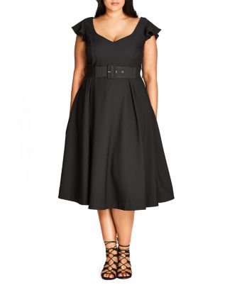 City Chic Plus City Chic Flirty Flutter Dress | Bloomingdale's