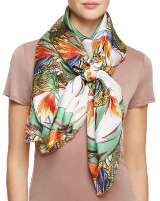 Kinloch Iguana Print Silk Scarf | Bloomingdale's