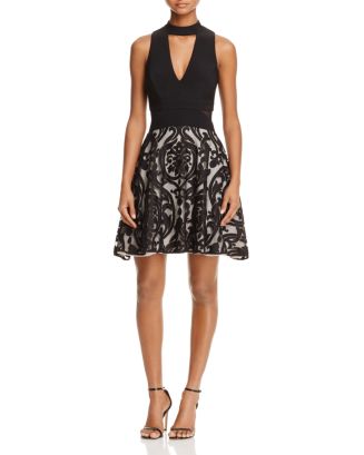 Avery G Flocked Party Dress | Bloomingdale's