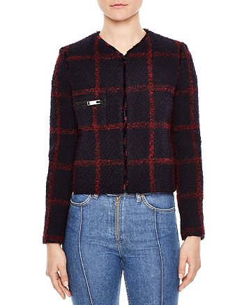 Sandro Tweed Check Jacket | Bloomingdale's
