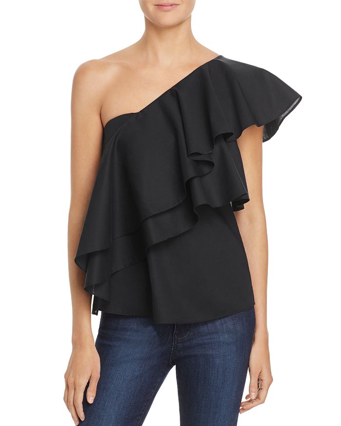 MILLY Cascade Ruffle One-Shoulder Top | Bloomingdale's