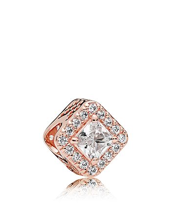 Pandora Sterling Silver Rose Geometric Radiance Charm | Bloomingdale's