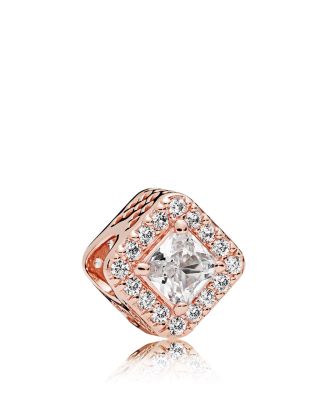 Pandora Sterling Silver Rose Geometric Radiance Charm | Bloomingdale's