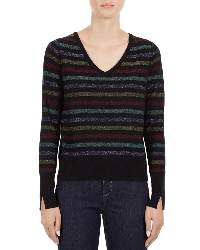 Gerard Darel Lilo V-Neck Striped Sweater | Bloomingdale's
