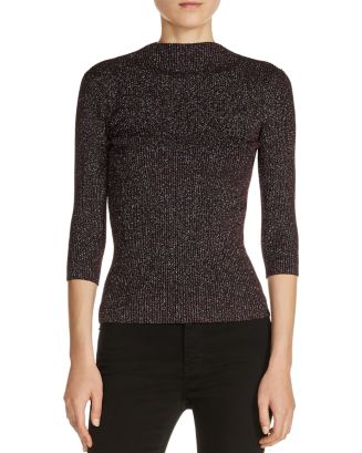 Maje Mio Metallic Ribbed Sweater | Bloomingdale's