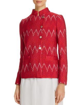 Armani Zigzag-Pattern Asymmetric-Button Jacket | Bloomingdale's