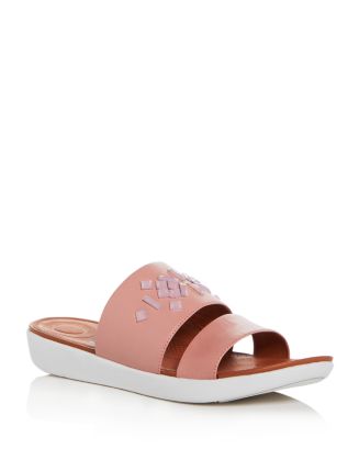 FitFlop Women's Delta Embellished Leather Slide Sandals | Bloomingdale's