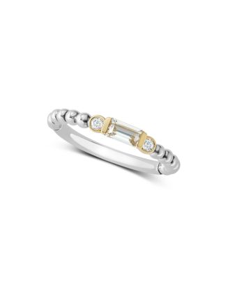 LAGOS 18K Gold & Sterling Silver Gemstone & Diamond Stacking Ring ...