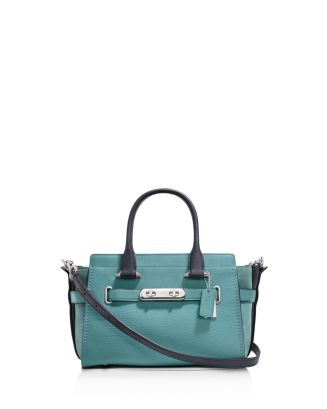COACH Swagger 27 Colorblock Mixed Leather & Suede Satchel | Bloomingdale's