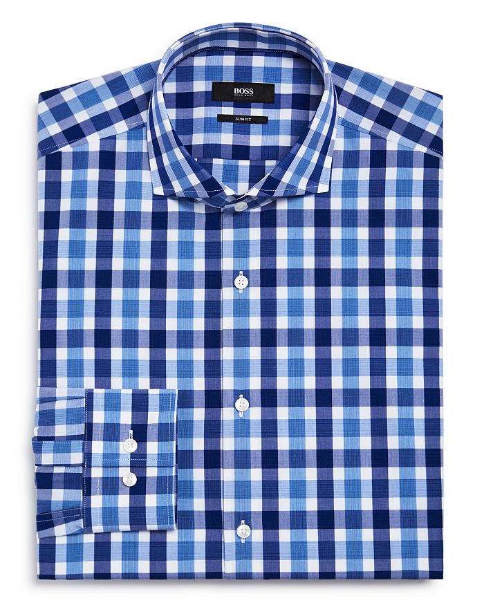 BOSS Exploded Check Slim Fit Dress Shirt | Bloomingdale's