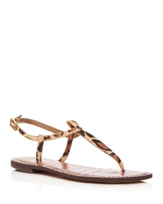 Sam Edelman Women's Gigi Leopard Print Calf Hair Thong Sandals ...