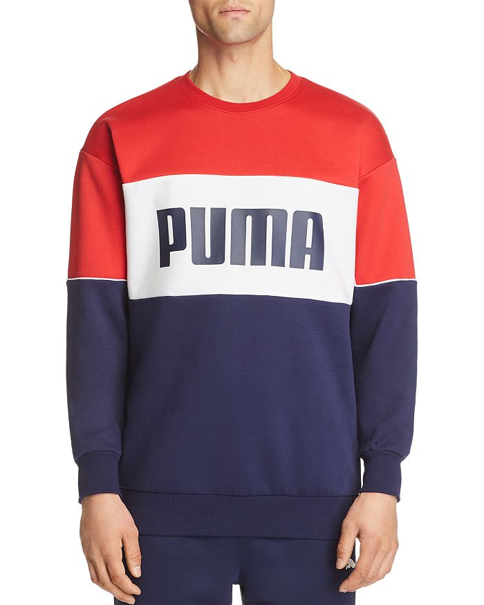 PUMA Retro Color-Block Logo-Print Sweatshirt | Bloomingdale's