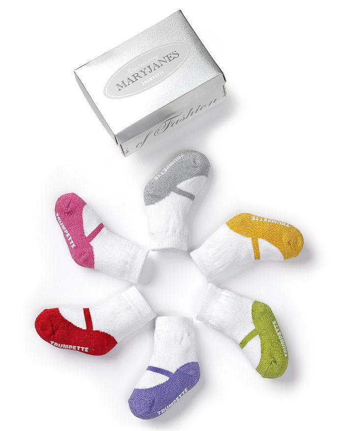 Trumpette Infant Girls' "Metallic Mary Jane Anniversary" Socks ...