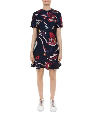 Ted Baker Ted Baker Colour by Numbers Carleea Printed Frill-Hem Dress ...