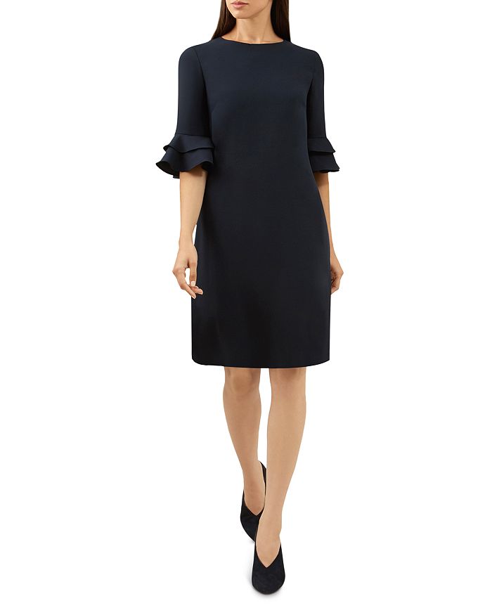 HOBBS LONDON Frances Ruffle-Sleeve Shift Dress | Bloomingdale's