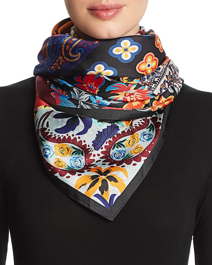 Echo Patchwork Print Silk Scarf | Bloomingdale's
