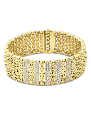 Click here for Lagos 18K Yellow Gold Caviar Gold Five Station Pav... prices