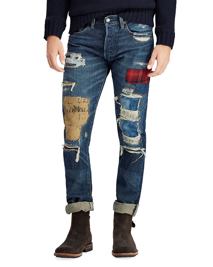 Polo Ralph Lauren Sullivan Distressed Slim Fit Jeans in Blue ...