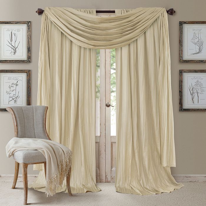 Elrene Home Fashions Athena 52" x 84" Crinkled Curtain Panels, Pair ...