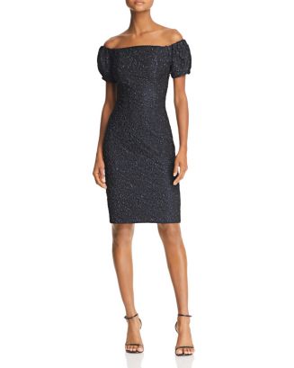 Avery G Off-the-Shoulder Matelassé Dress | Bloomingdale's