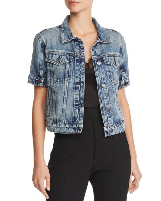 Hudson Ruby Short-Sleeve Denim Jacket in Hideaway | Bloomingdale's