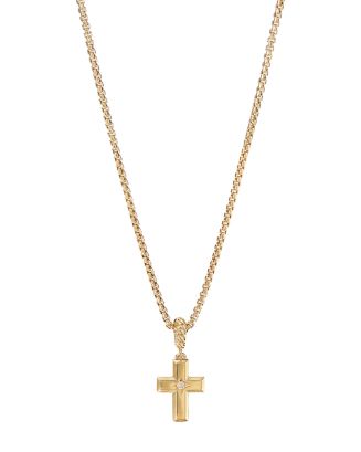 David Yurman Cross Pendant in 18K Yellow Gold with Diamonds ...