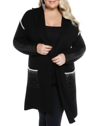 Belldini Plus Hooded Embellished Duster Cardigan | Bloomingdale's