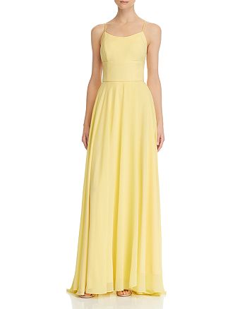 Avery G Lace-Up Chiffon Gown | Bloomingdale's