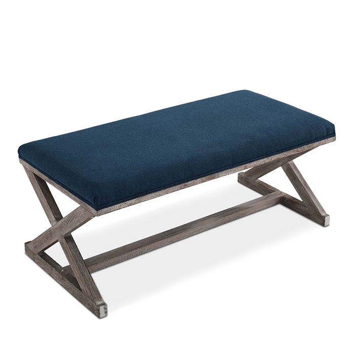 Modway Province Vintage French X-Brace Upholstered Fabric Bench ...