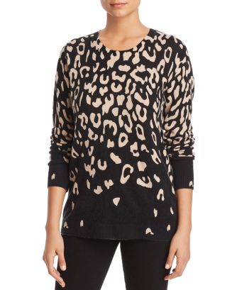 C by Bloomingdale's Degradé Leopard Print Cashmere Sweater - 100% ...