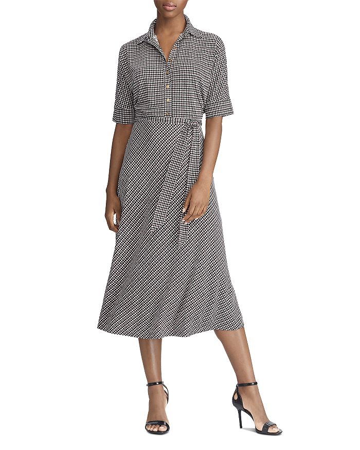 Ralph Lauren Micro-Houndstooth Midi Dress | Bloomingdale's