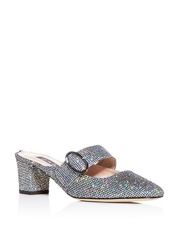 SJP by Sarah Jessica Parker Women's Vamp Glitter Square-Toe Mules ...