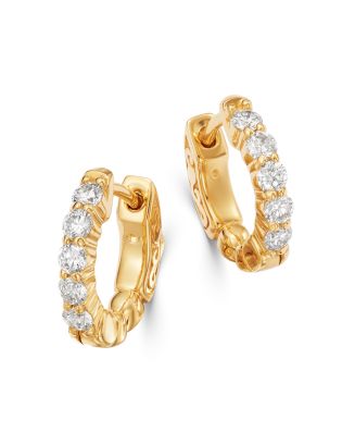 Bloomingdale's Fine Collection Diamond Huggie Hoop Earrings in 14K ...