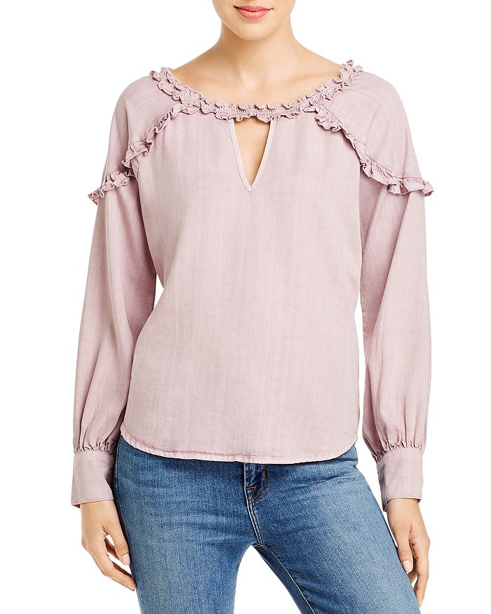 Billy T Ruffled Keyhole Top | Bloomingdale's