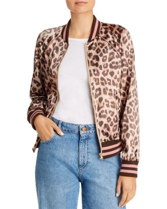 MOTHER The Letterman Leopard Print Varsity Jacket | Bloomingdale's