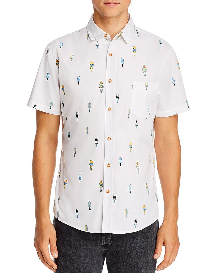 Sovereign Code Short-Sleeve Ice Cream Print Slim Fit Shirt | Bloomingdale's
