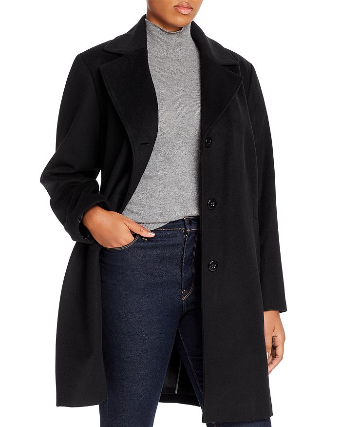 Calvin Klein Plus Long Wool-Blend Coat | Bloomingdale's