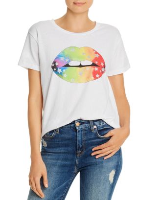 CHASER Rainbow Lip Graphic Tee | Bloomingdale's
