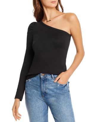 AQUA Puff-Sleeve One-Shoulder Top - 100% Exclusive | Bloomingdale's